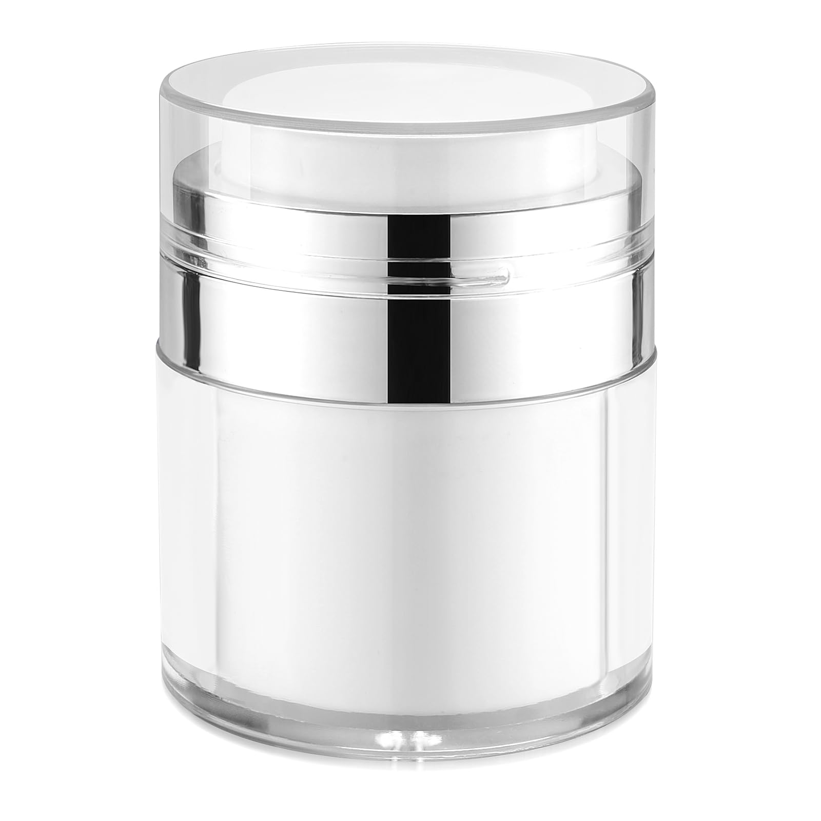 WLLHYF Airless Pump Jar Refillable Cream Jar Vacuum Bottle Airless Cosmetic Travel Container Bottles Portable Leak-Proof 30ml Moisturizer Container for DIY Creams Gels Lotion Toiletry