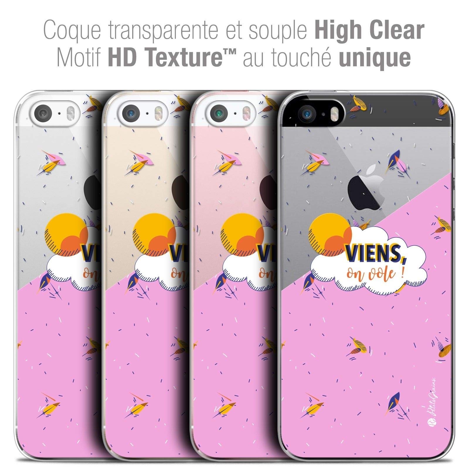 Ultra Slim Case for Apple iPhone 5/5S/SE, Little Grains Viens, On Vole!
