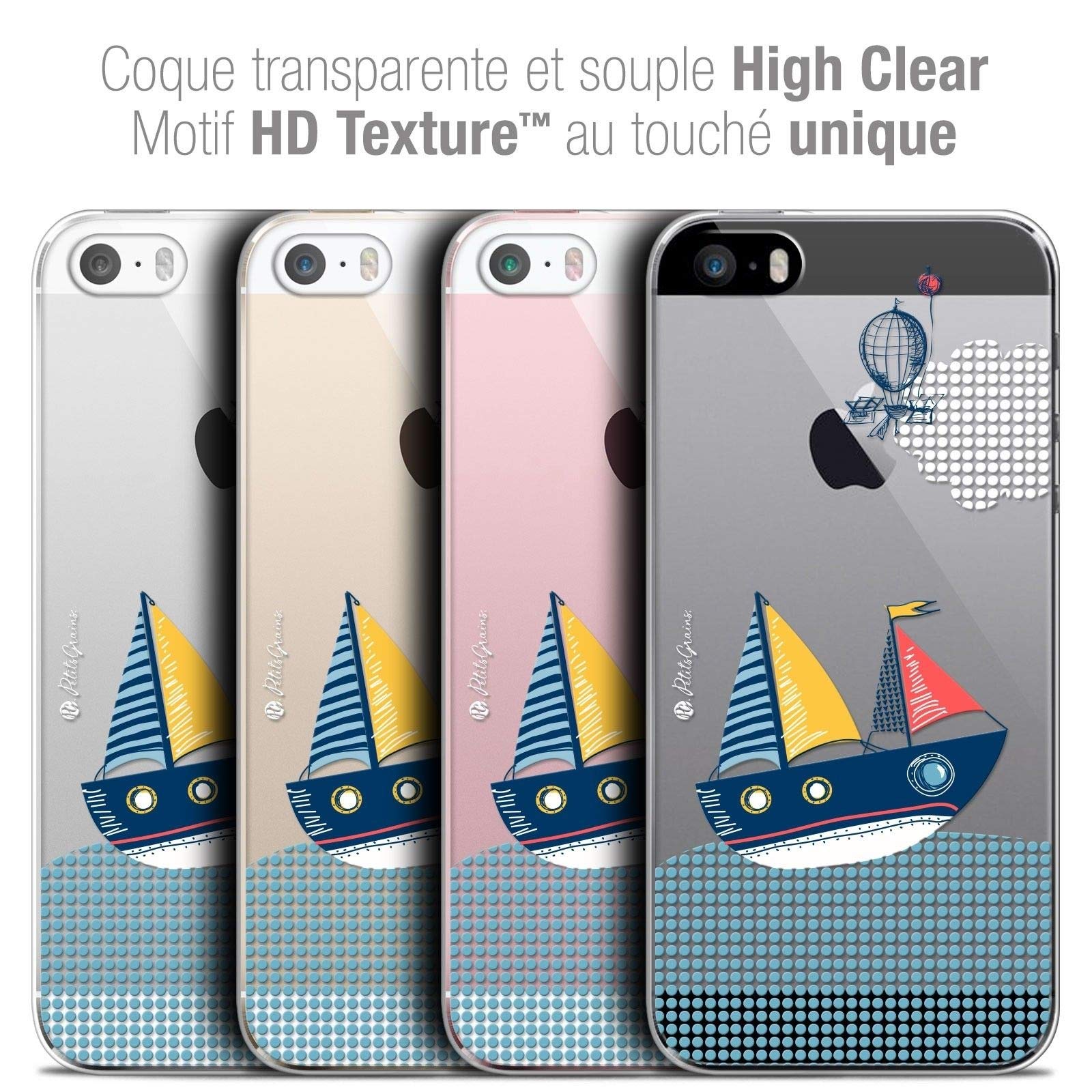 Ultra Slim Cover for Apple iPhone 5/5S/SE, Little Grains MVE The Boat