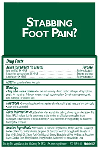 MagniLife DB Foot Cream, Calming Relief for Burning, Tingling, Shooting & Stabbing Foot Sensations - Soothes Dry, Cracked, Itchy, Sensitive Skin (4 oz Jar)