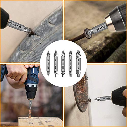Gifts for Men and Women - Damaged Screw Extractor Kit Stripped Screw Extractor Set DIY Hand Tools Gadgets Gifts for Men Broken Bolt Extractor Screw Remover Sets