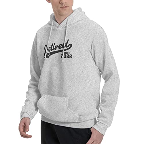 Retired 2022 Mens Novelty Sweatshirt Long Sleeve Pullover Hoodies With Pocket Gray