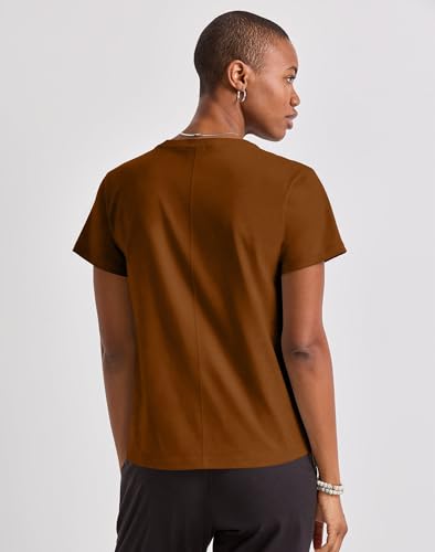 Hanes Comfortblend Originals Cotton T-Shirt, Classic Crewneck Women's Tee, Curved Back Hem, Natural, Large