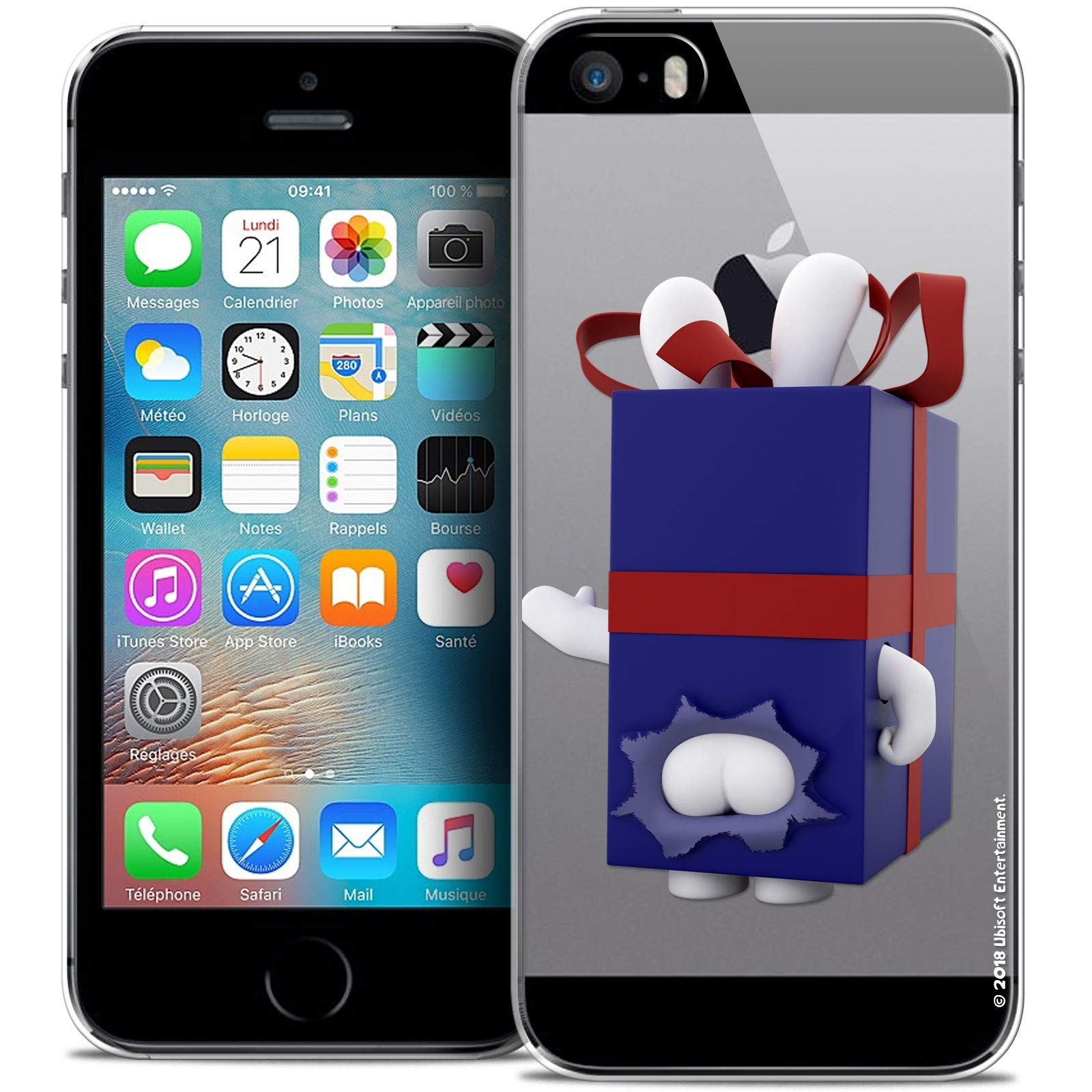 Ultra Thin Cover for Apple iPhone 5/5S/SE, Raving Rabbits Surprise Rabbit Design Blue