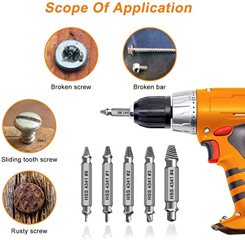 Gifts for Men and Women - Damaged Screw Extractor Kit Stripped Screw Extractor Set DIY Hand Tools Gadgets Gifts for Men Broken Bolt Extractor Screw Remover Sets