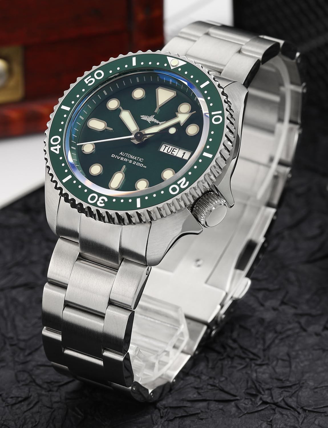TACTICAL FROG Heimdallr SKX007 Dive Watches for Men, NH36A Movement C3 Luminous Mens Automatic Watches, 200 Meter Water Resistant, Multi-Color
