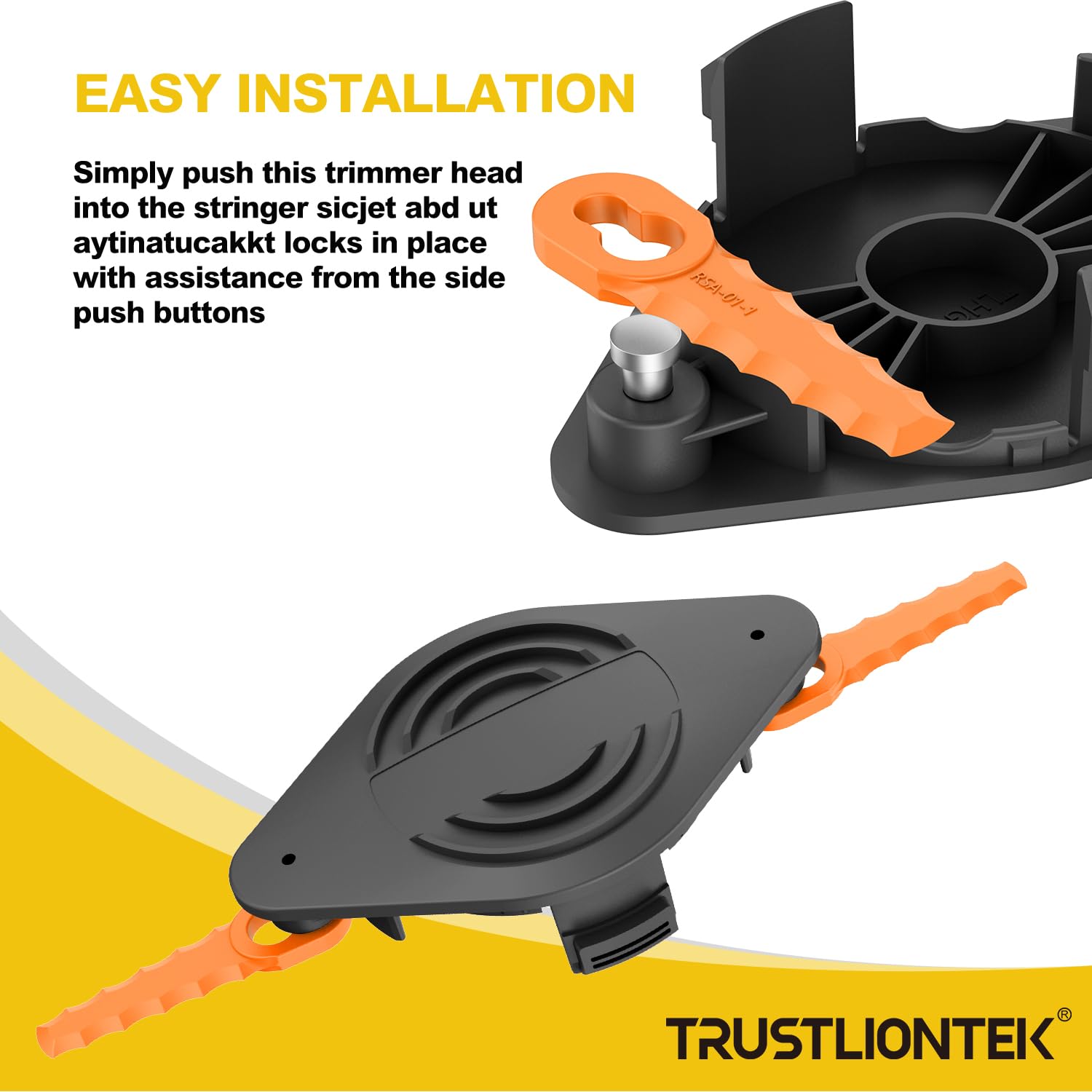 TRUSTLIONTEK Trimmer Blades Head Replacement Spool,Compatible with Black & Decker GH900 GH600 LST522 LCC140，Can Replace AF1003ZP，AF-100-32P Replacement spools. (1+10 Blade), TLHGB-01-BD