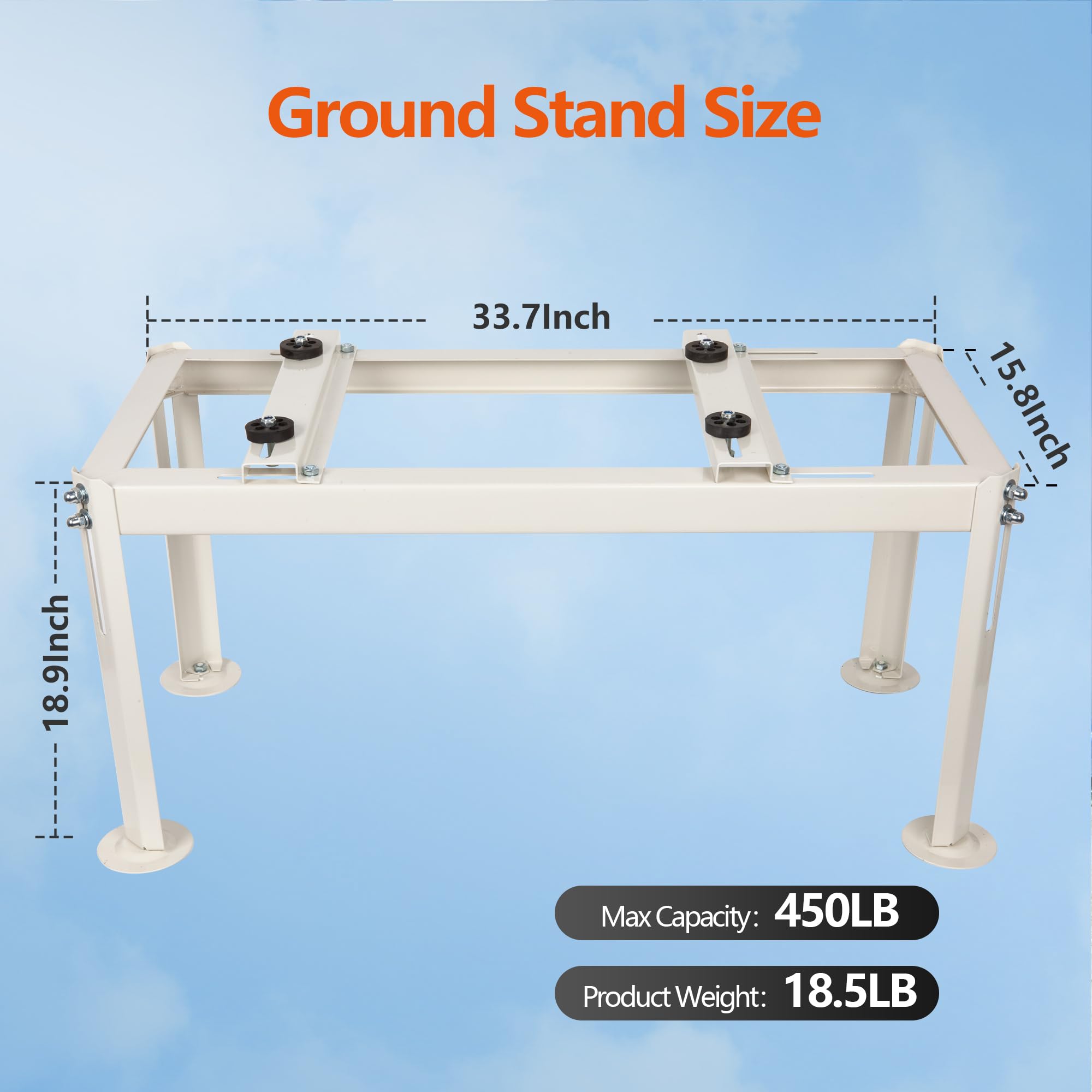 WeCooper Mini Split Ground Stand for 9000-36000BTU, Heavy-Duty Condenser Stand, Mini Split AC Bracket for Ductless Air Conditioners Heat Pump System