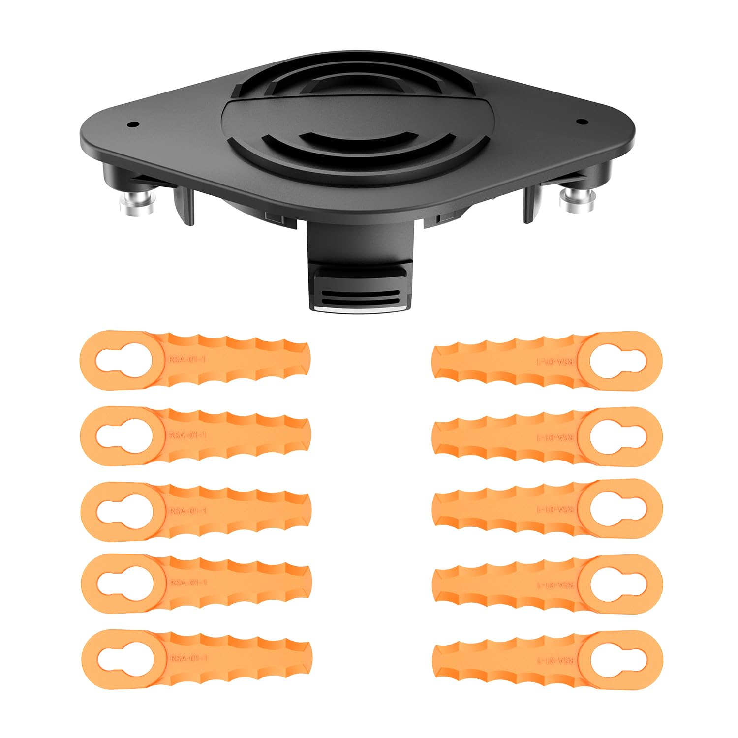 TRUSTLIONTEK Trimmer Blades Head Replacement Spool,Compatible with Black & Decker GH900 GH600 LST522 LCC140,Can Replace AF1003ZP,AF-100-32P Replacement spools. (1+10 Blade), TLHGB-01-BD