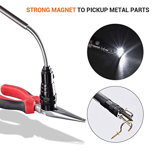 Gifts for Men Dad,Magnet Tool Telescoping Magnetic Pickup Light,22" Extending Magnet Stick Cool Tool Gadget for Men,Unique Birthday Gift for Men HIM,HER,Husband,Grandpa,Stuff for Hard to Reach Place