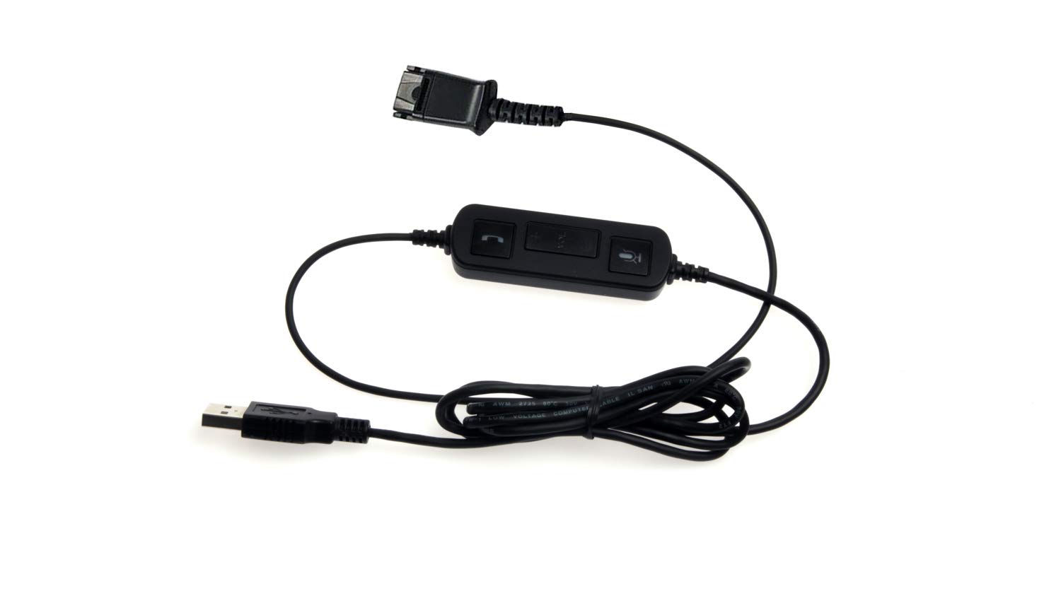 IPD IPH-510 USB Adapter Phone Cable w/ON/Off Button Compatible with PC Soft Phones - Microsoft Teams, Skype, Zoom, Avaya & Cisco Jabber IPH-510 Headphones Wired USB Telephone Adapter Phone Cord