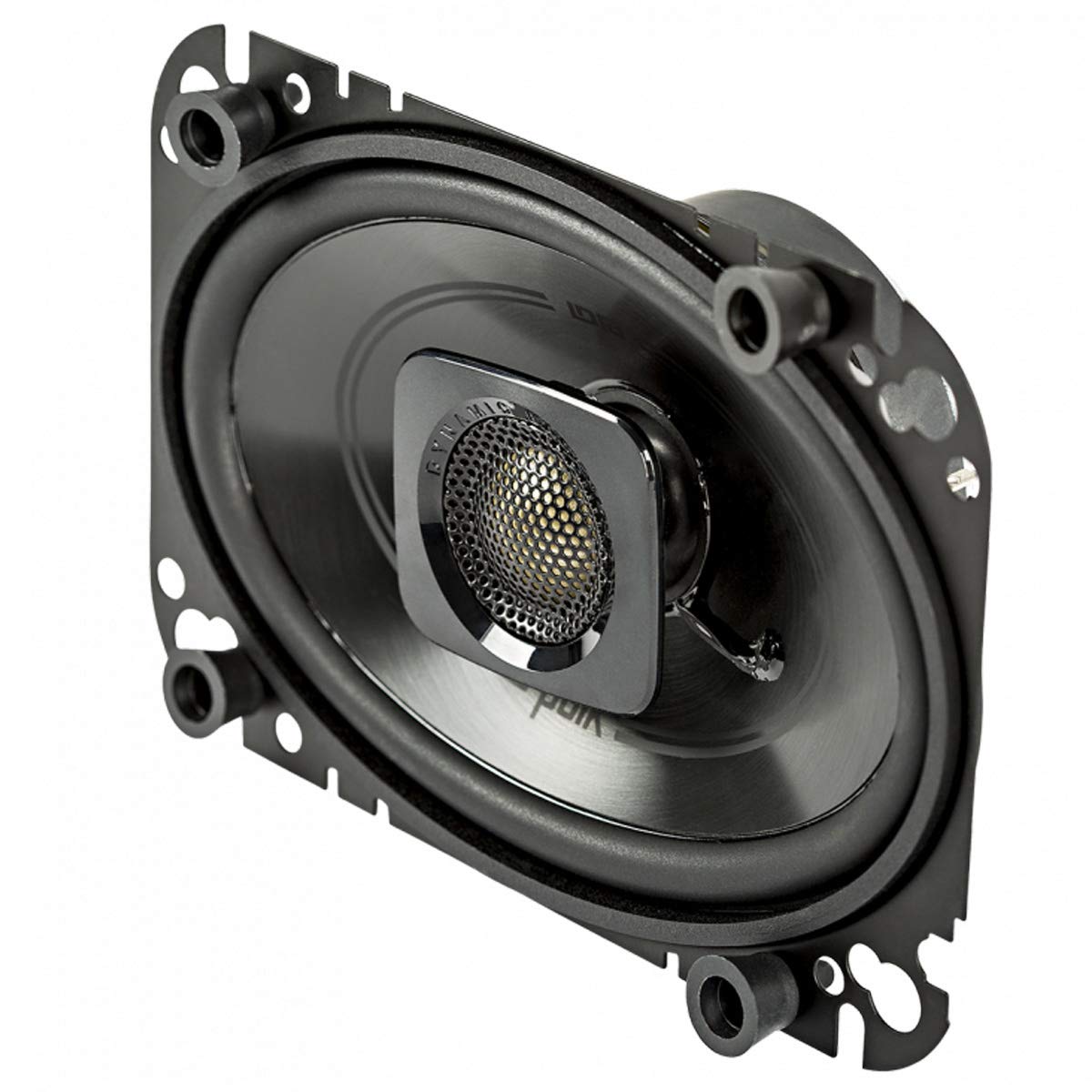 Polk Audio DB462 DB+ Series 4" x 6" Coaxial Speaker for Car & Marine, 2-Way Boat & Car Audio Speaker, 50-22kHz Frequency Response, Polypropylene Woofer Cone & 3/4" Silk Dome Tweeter, Easy Installation