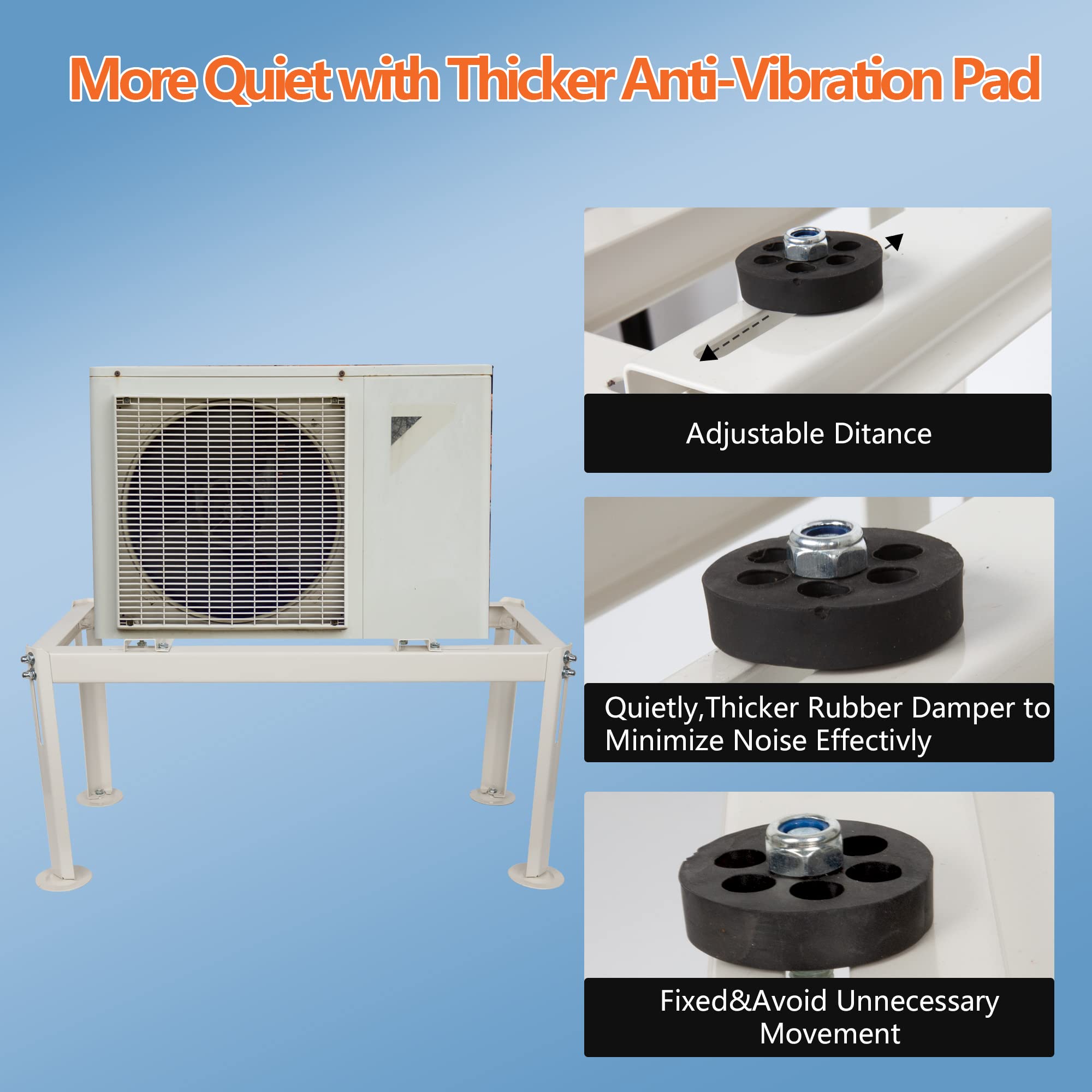 WeCooper Mini Split Ground Stand for 9000-36000BTU, Heavy-Duty Condenser Stand, Mini Split AC Bracket for Ductless Air Conditioners Heat Pump System