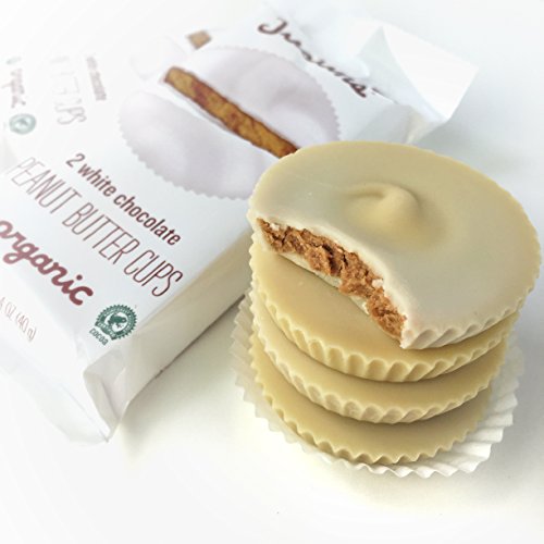 Justin's Organic White Chocolate Peanut Butter Cups, Rainforest Alliance Certified Cocoa, Gluten-free, Responsibly Sourced, 1.4 Ounce (Pack of 12)
