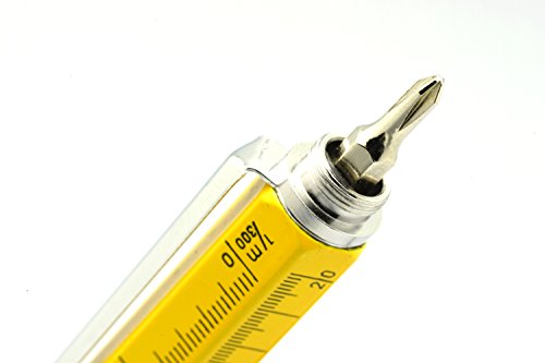 Screwdriver Pen Pocket Multi-Tool By EdgeWorks β Multi-Functional & Sturdy Aluminum DIY Tool, With Screwdriver, Stylus, Bubble Level, Ruler & Phillips Flathead Bit, Unique Gift Idea - Yellow