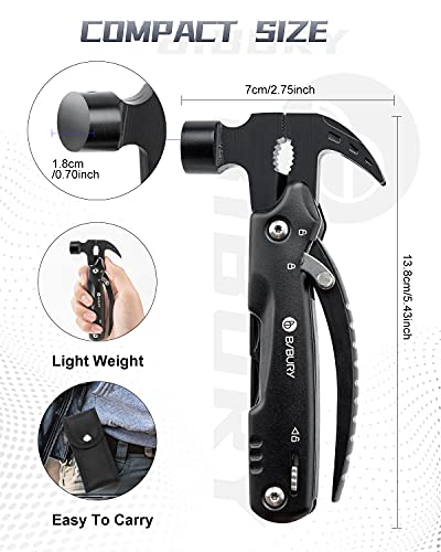 BIBURY Hammer Multitool Camping Tool, 12 in 1 Survival Gear Outdoor Multi Tool with Safety Lock, Cool Gadgets Survival Multi-Tool for Outdoor, Camping, Hiking, Christmas Present Stocking Stuffers