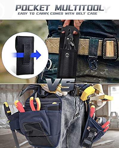 BIBURY Hammer Multitool Camping Tool, 12 in 1 Survival Gear Outdoor Multi Tool with Safety Lock, Cool Gadgets Survival Multi-Tool for Outdoor, Camping, Hiking, Christmas Present Stocking Stuffers