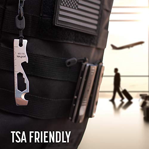 Keyport MOCA 10-in-1 Keychain Multitool | EDC Multi Tool - Prybar, Bottle Opener, Screwdriver, Box Opener, Cord Cutter & More | TSA Friendly Key Tool | Stainless Steel | Keyport Pivot Compatible