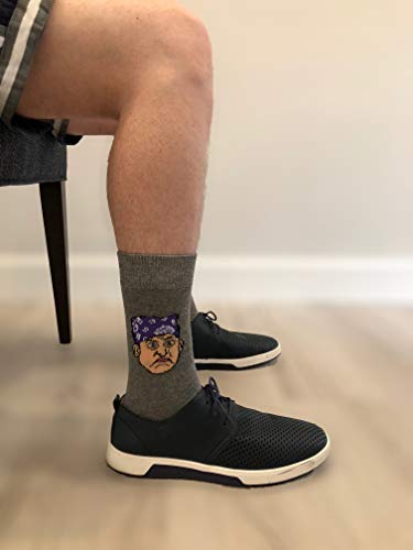 Balanced Co. Prison Mike Dress Socks Michael Scott Funny Socks Crazy Socks Casual Cotton Crew Socks (Gray)