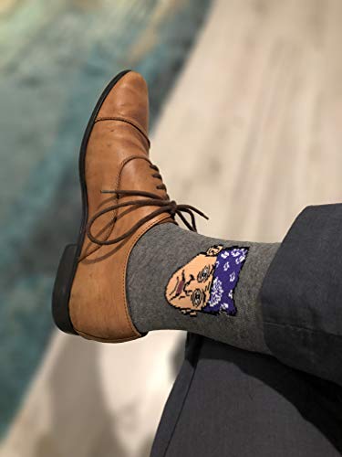 Balanced Co. Prison Mike Dress Socks Michael Scott Funny Socks Crazy Socks Casual Cotton Crew Socks (Gray)