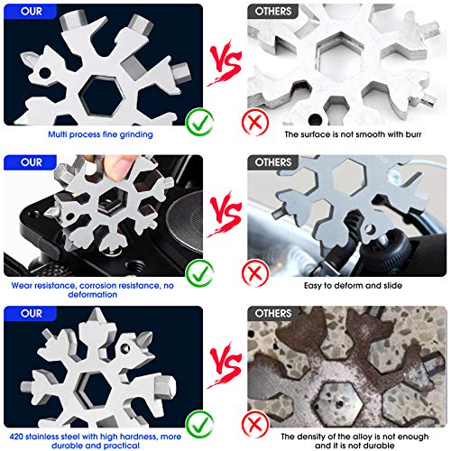 Gifts For Men Fathers , Gifts For Dad 18-in-1 Snowflake Multi Tool Snowflake Tool Stainless Steel multitool for Men Women Outdoor Travel Camping Adventure Tools(Black 2pcs)