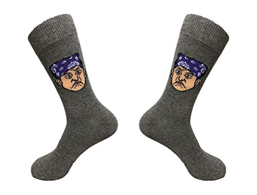 Balanced Co. Prison Mike Dress Socks Michael Scott Funny Socks Crazy Socks Casual Cotton Crew Socks (Gray)