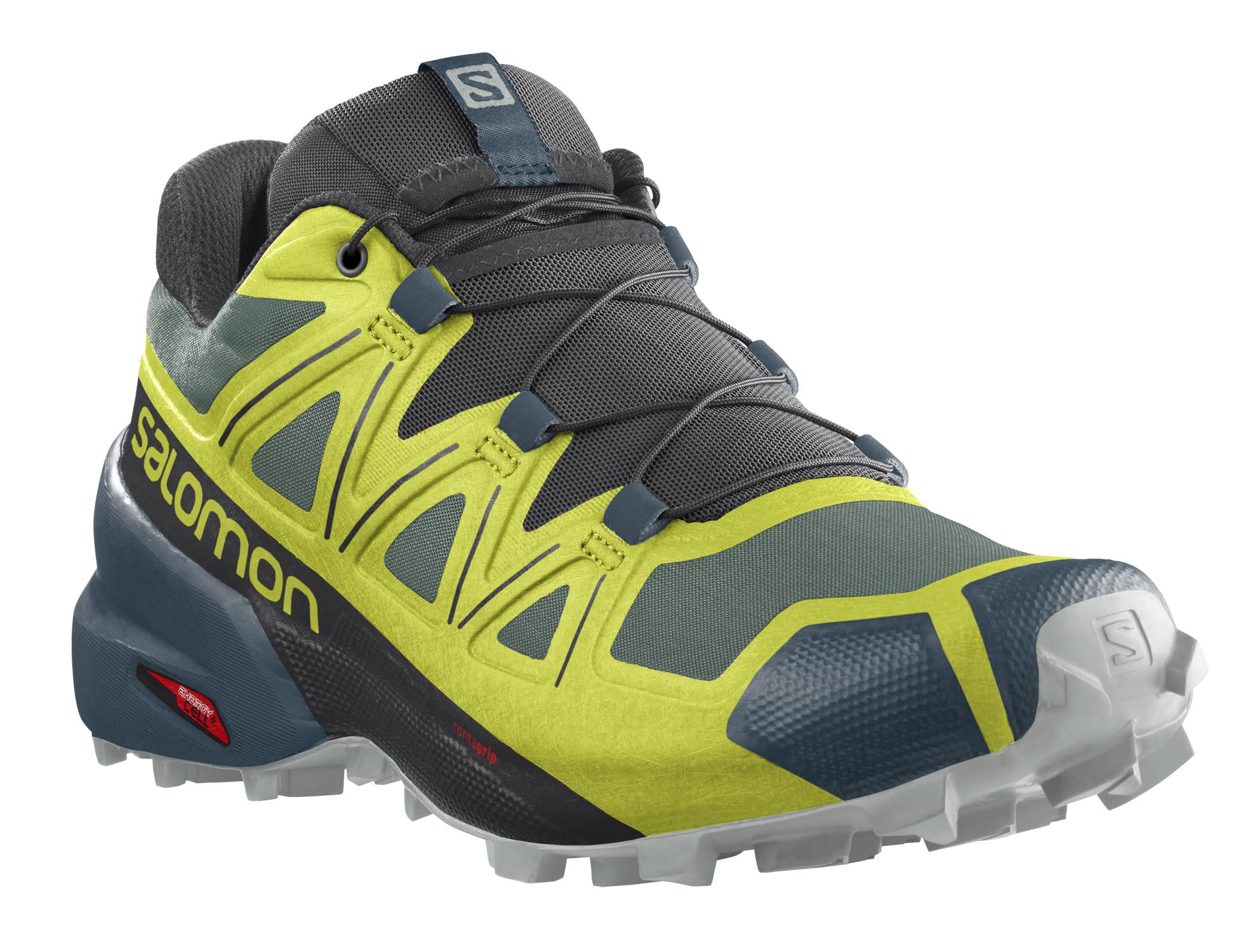 Salomon Men's Speedcross 5 Trail Running Shoes for Men, Duck Green/Black/Evening Primrose, 10.5