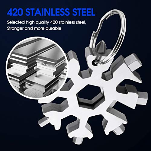 Gifts For Men Fathers , Gifts For Dad 18-in-1 Snowflake Multi Tool Snowflake Tool Stainless Steel multitool for Men Women Outdoor Travel Camping Adventure Tools(Black 2pcs)