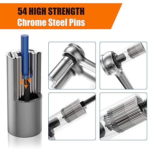 URGENEX Universal Socket Gifts for Men 7-19mm Super Socket Unscrew Any Bolt Universal Socket Grip Tool Sets with Power Drill Adapter Best Gift for Dad Wrench Tool Kit Gift for Christmas & Birthday