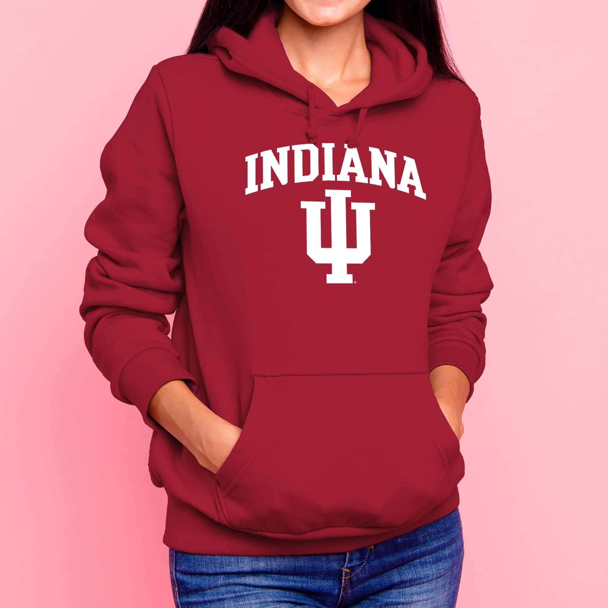 UGP Campus Apparel AH03 - Indiana Hoosiers Arch Logo Hoodie - Large - Cardinal