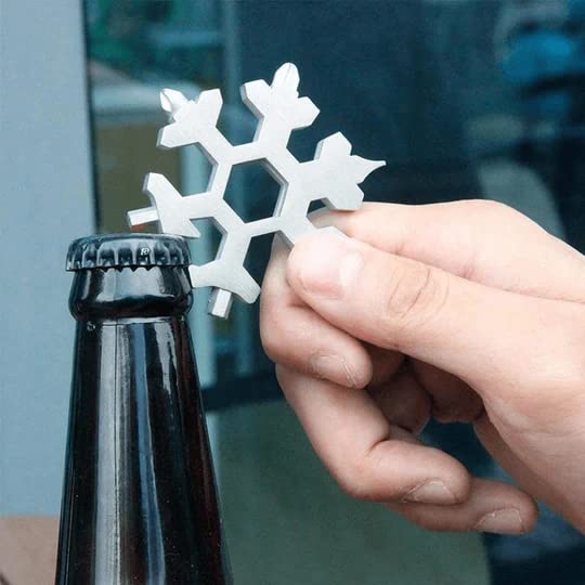 18-In-1 Stainless Steel Snowflakes Multi-Tool, Mens Stocking Stuffer Ideas,Snowflake Multi Tool (Black)