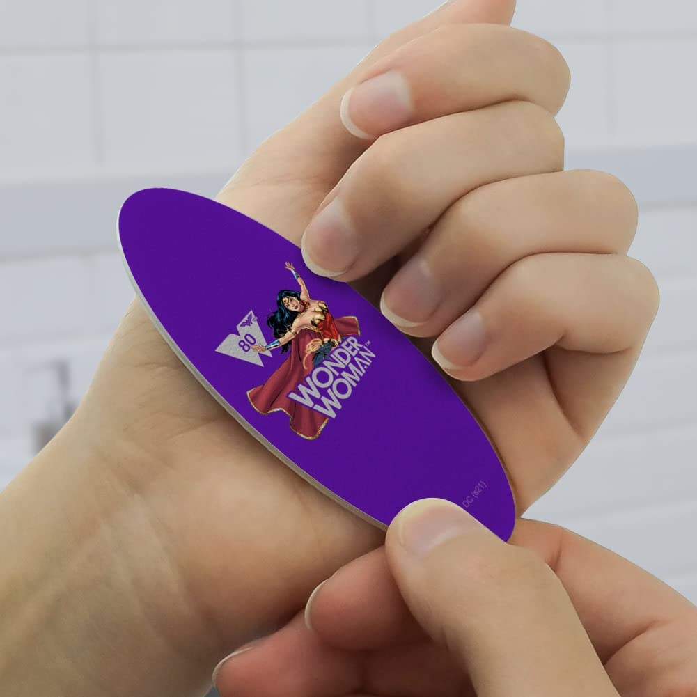 Wonder Woman 80th Warrior Purple Double-Sided Oval Nail File Emery Board Set 4 Pack
