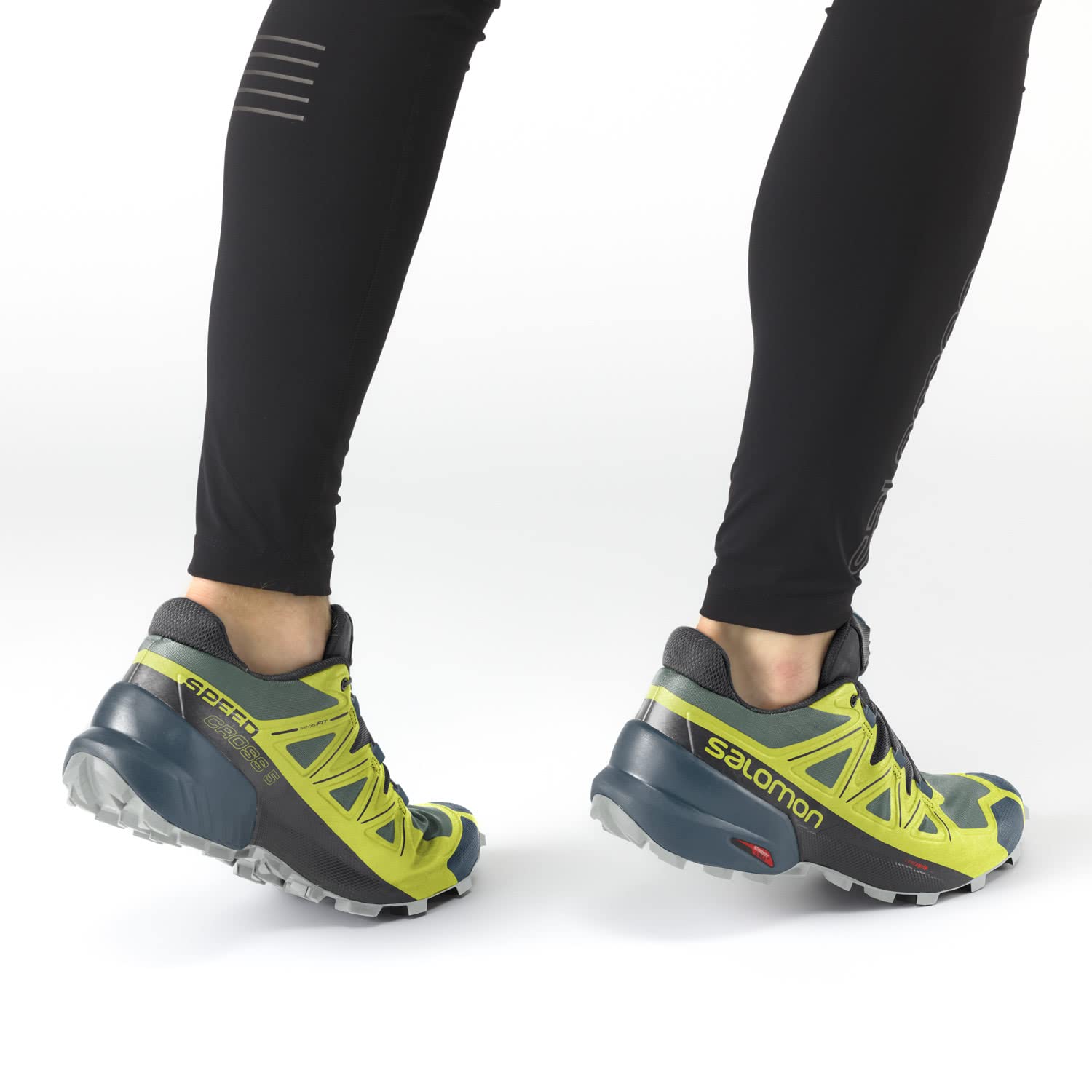 Salomon Men's Speedcross 5 Trail Running Shoes for Men, Duck Green/Black/Evening Primrose, 10.5