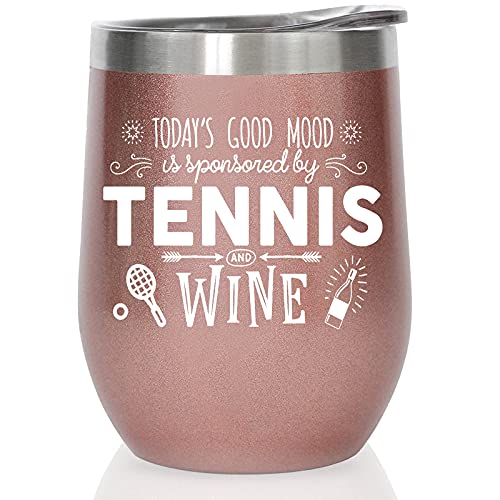 Tennis Gifts, Tennis Gifts Women/Men, Tennis Gift Unique, Gifts for A Tennis Lover, Tennis Gifts for Girls, Tennis Gifts for Women Funny, Funny Tennis Player Themed Wine Tumbler Gifts 12oz
