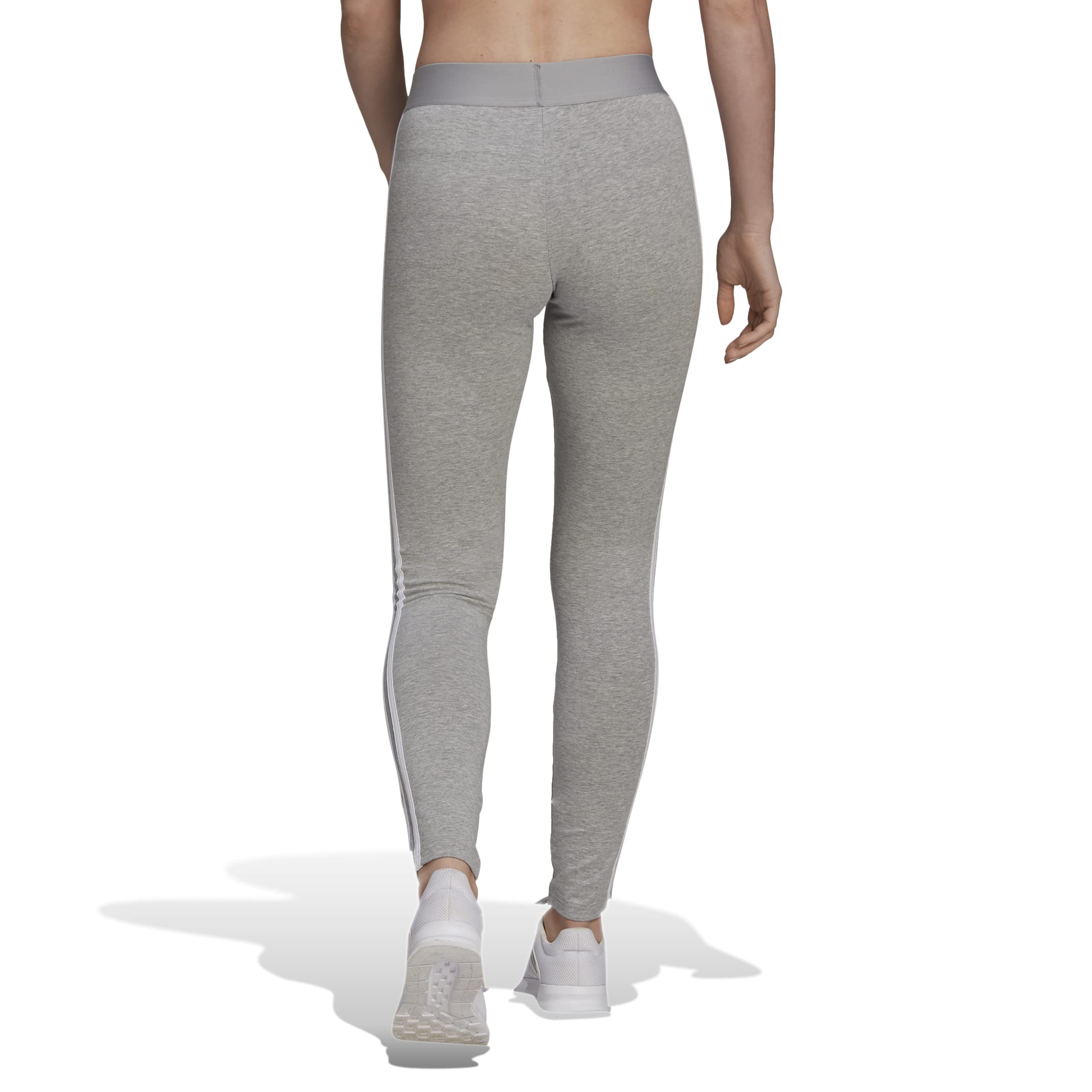 adidas Women's Essentials 3-stripes Leggings, Medium Grey Heather/White, XX-Large