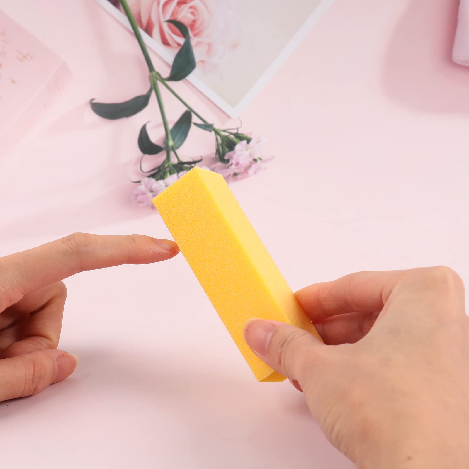 CHENYIYI 10 Packs Nail Buffer Block, Medium 150 Grit Nail Buffer for Natural and Acrylic Nails, 4 Sided Sanding Buffing Block for Gel Polish Nails, Professional Pedicure Manicure Buffer Kits (Yellow)