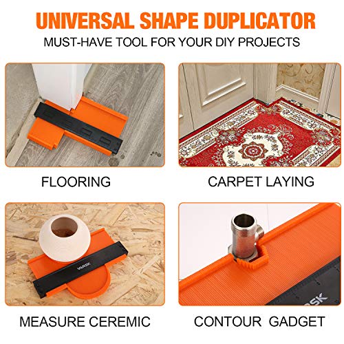 VARSK Contour Gauge Duplicator with Lock 10 inch - Shape Duplicator Profile Gauge Tool - Cool Gifts for Men DIY Woodworking Carpentry Flooring Handyman