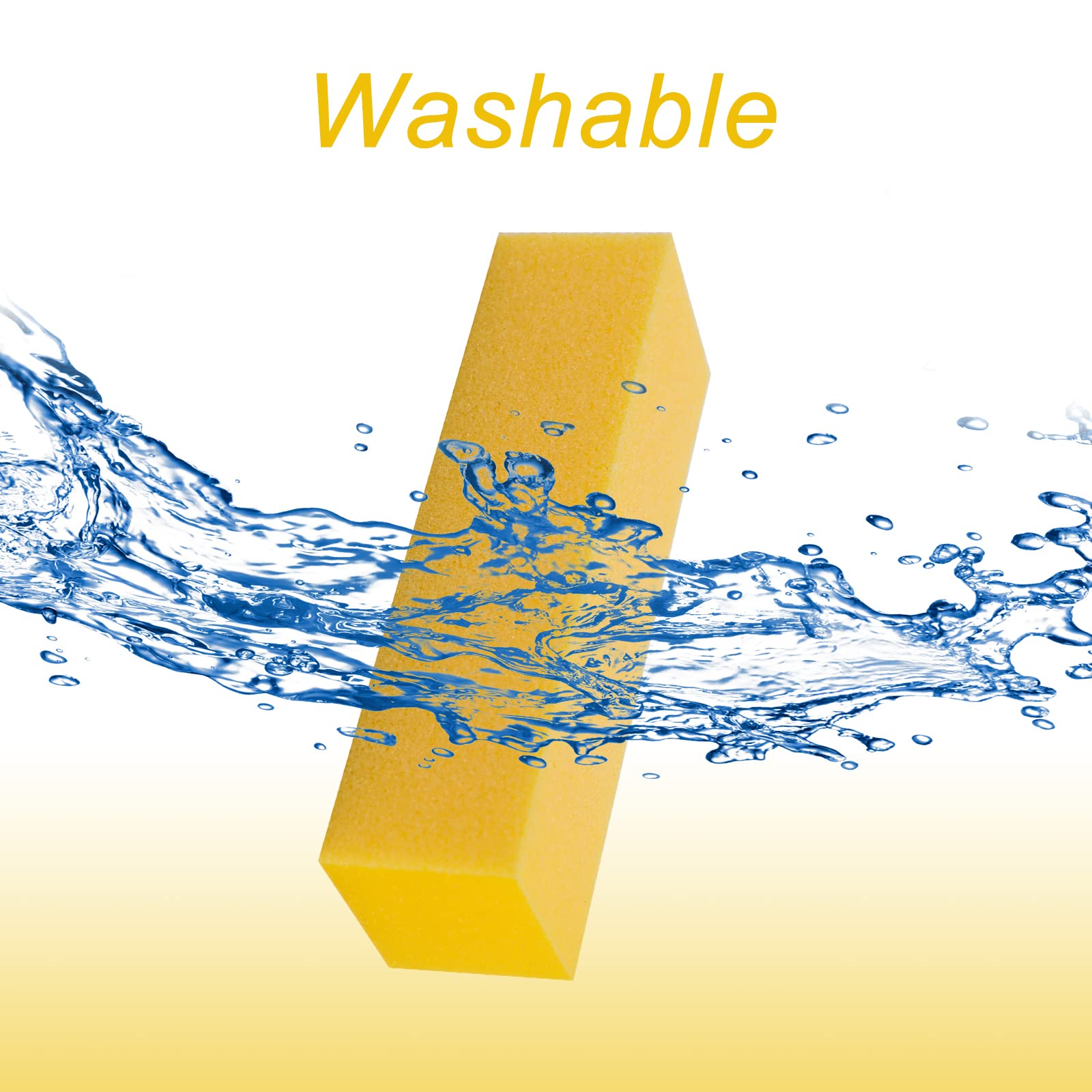 CHENYIYI 10 Packs Nail Buffer Block, Medium 150 Grit Nail Buffer for Natural and Acrylic Nails, 4 Sided Sanding Buffing Block for Gel Polish Nails, Professional Pedicure Manicure Buffer Kits (Yellow)