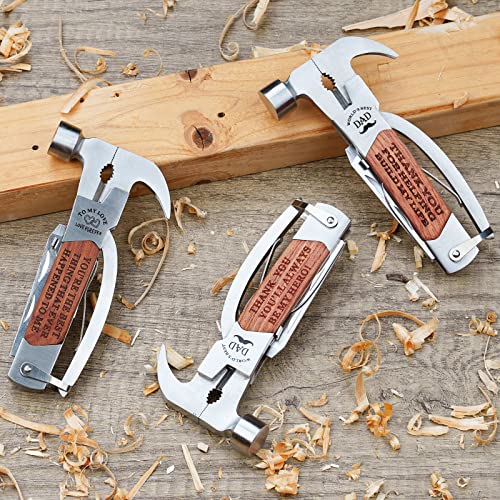 VEITORLD All in One Tools Hammer Multitool, Gifts for Dad from Daughter Son, Best Top Presents Stocking Stuffers, Unique Personalized Birthday Gift Ideas for Men Stepdad Him(Dad Are Hero)