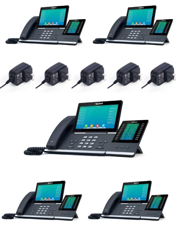 Yealink T57W IP Phone with EXP50 Expansion Module [5 Pack] - Power Adapters Included