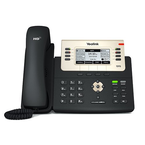 Yealink SIP-T27G IP Phone, 6 Lines. 3.66-Inch Graphical Display. USB 2.0, Dual-Port Gigabit Ethernet, 802.3af PoE, Power Adapter Not Included (Renewed)