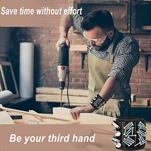 Magnetic Wristband for Holding Screws,Nails, Drilling Bits,Magnetic Wrist Tool Holder Belts with Strong Magnets, Cool Gadgets for Men, women, DIY Handyman ,Dad, husband, Boyfriend, Carpenter