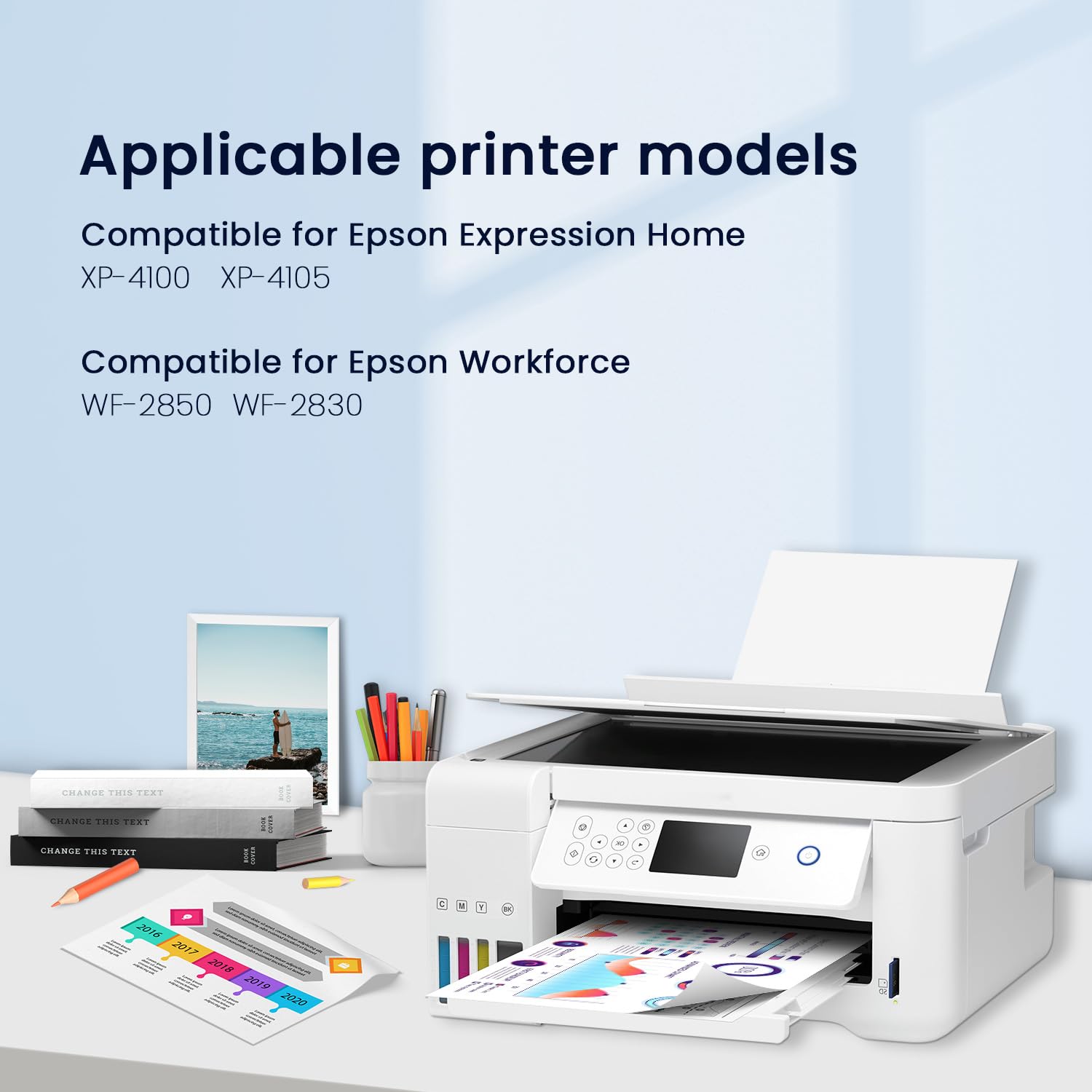 Hookink Remanufactured Ink Cartridge Replacement for Epson 212XL 212 XL T212 Work with Workforce WF-2850 WF-2830 Expression Home XP-4100 XP-4105 Printer 4-Pack (2024 firmware Version)