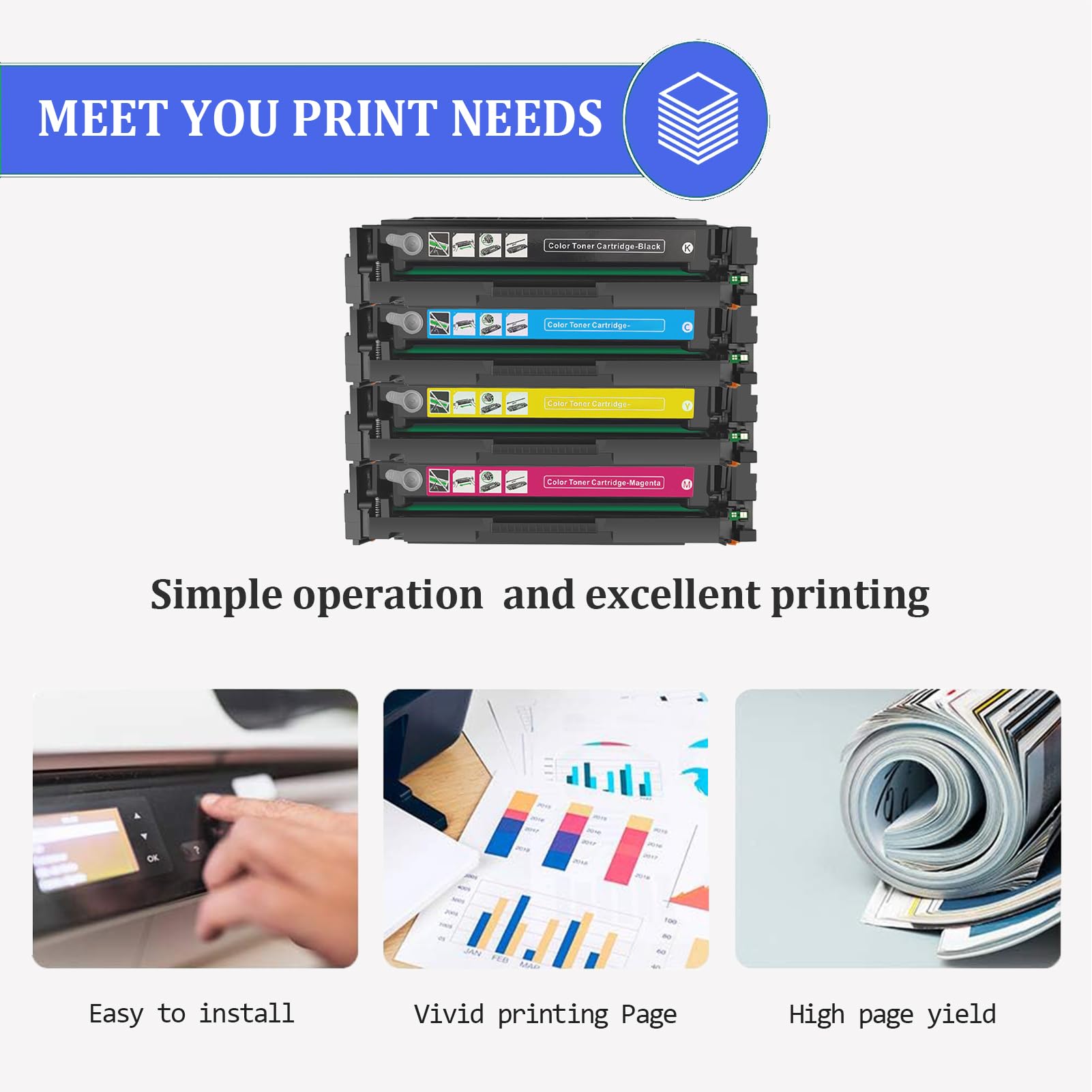 067 067H Toner Cartridges Set Compatible for Canon ImageCLASS LBP633Cdw LBP632Cdw MF653Cdw MF654Cdw MF656Cdw Printers, Replacement for Canon CRG 067 H Toner, 1 Black