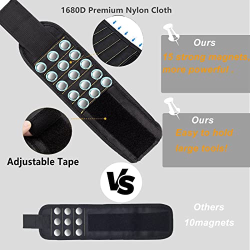 Magnetic Wristband for Holding Screws,Nails, Drilling Bits,Magnetic Wrist Tool Holder Belts with Strong Magnets, Cool Gadgets for Men, women, DIY Handyman ,Dad, husband, Boyfriend, Carpenter