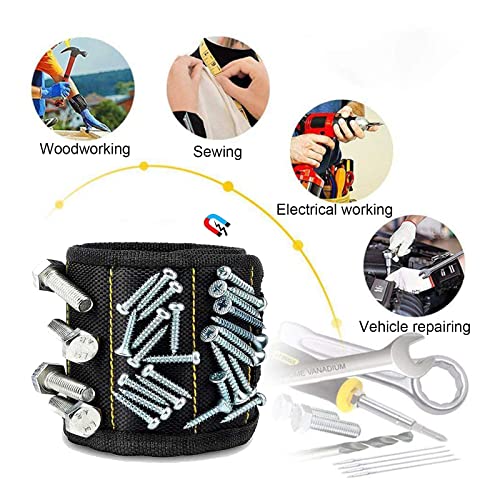 Magnetic Wristband for Holding Screws,Nails, Drilling Bits,Magnetic Wrist Tool Holder Belts with Strong Magnets, Cool Gadgets for Men, women, DIY Handyman ,Dad, husband, Boyfriend, Carpenter