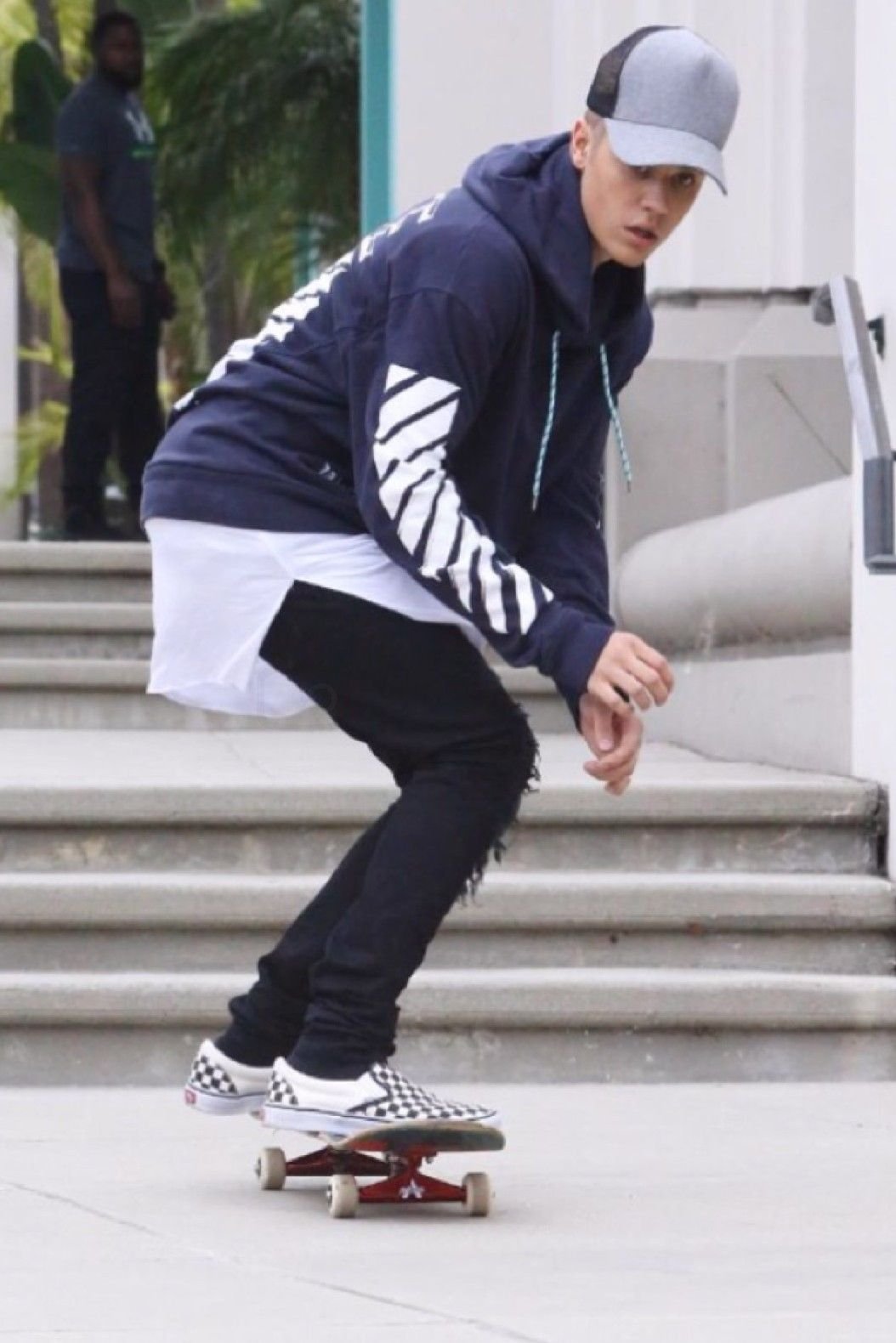 Snap Back Justin Bieber Trucker HAT Perse Alternative Black Grey Similar Look Flannel Gray
