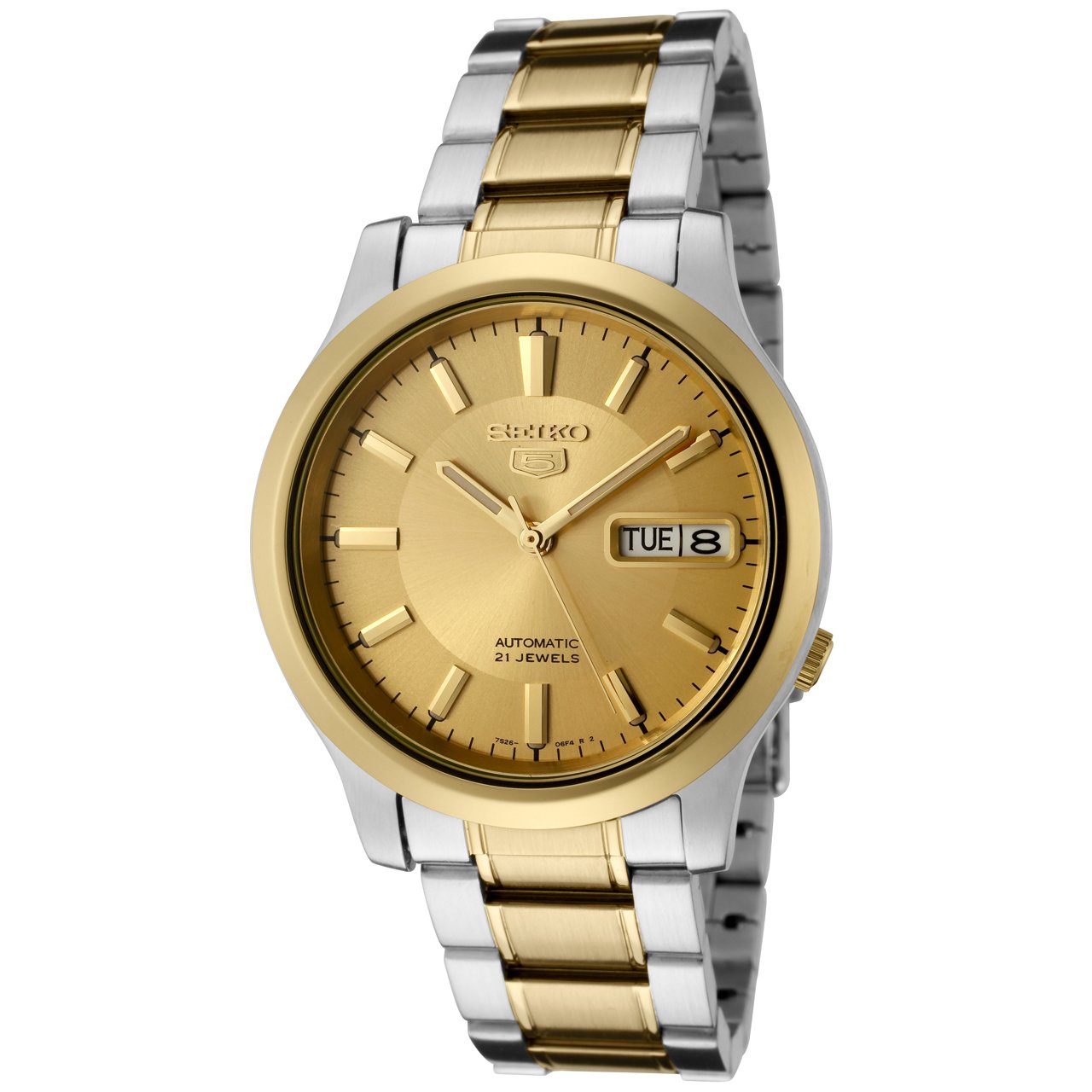 Seiko Men's SNK792 5 Automatic Gold Dial Two-Tone Stainless Steel Watch