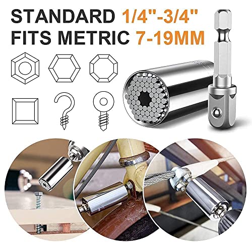 HANPURE Select Two to Save Tool Gifts for Men Stocking Stuffers - Magnetic Wristband for Holding Screws, Wrist Magnet, Gifts for Dad Father Husband Him and Universal Socket Tools Gifts for Men Dad