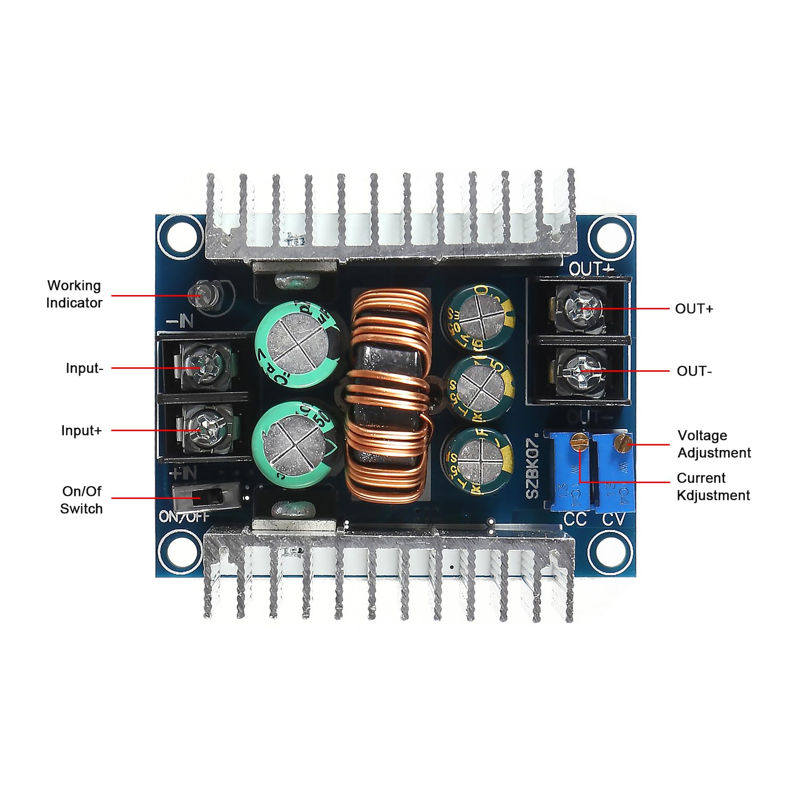 XIITIA 4pcs 20A 300W CC CV Step Down Module Adjustable DC 6-40V to 1.2-36V Voltage Regulator Buck Converter Constant Current Power Module Charging LED Drive with Short Circuit Protection